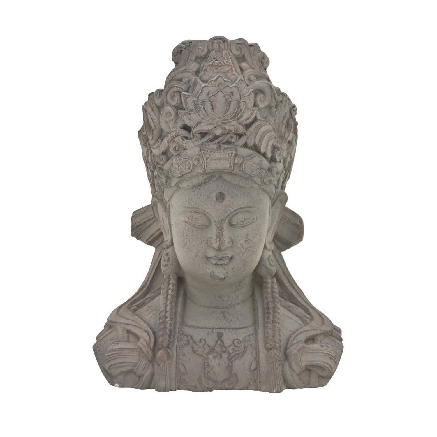 Benjara 17 Inch Garden Amitayus Buddha Head Statue Intricate Details ...