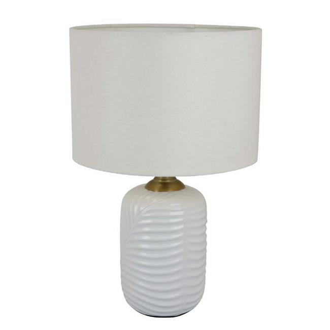 Benjara 19 in. Drum Shade Modern Textured Jar Ceramic Body Table Lamp ...