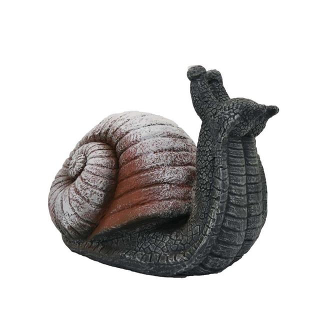 Benjara 22 in. Garden Decor Snail Figurine Resin Accent Table, Brown ...