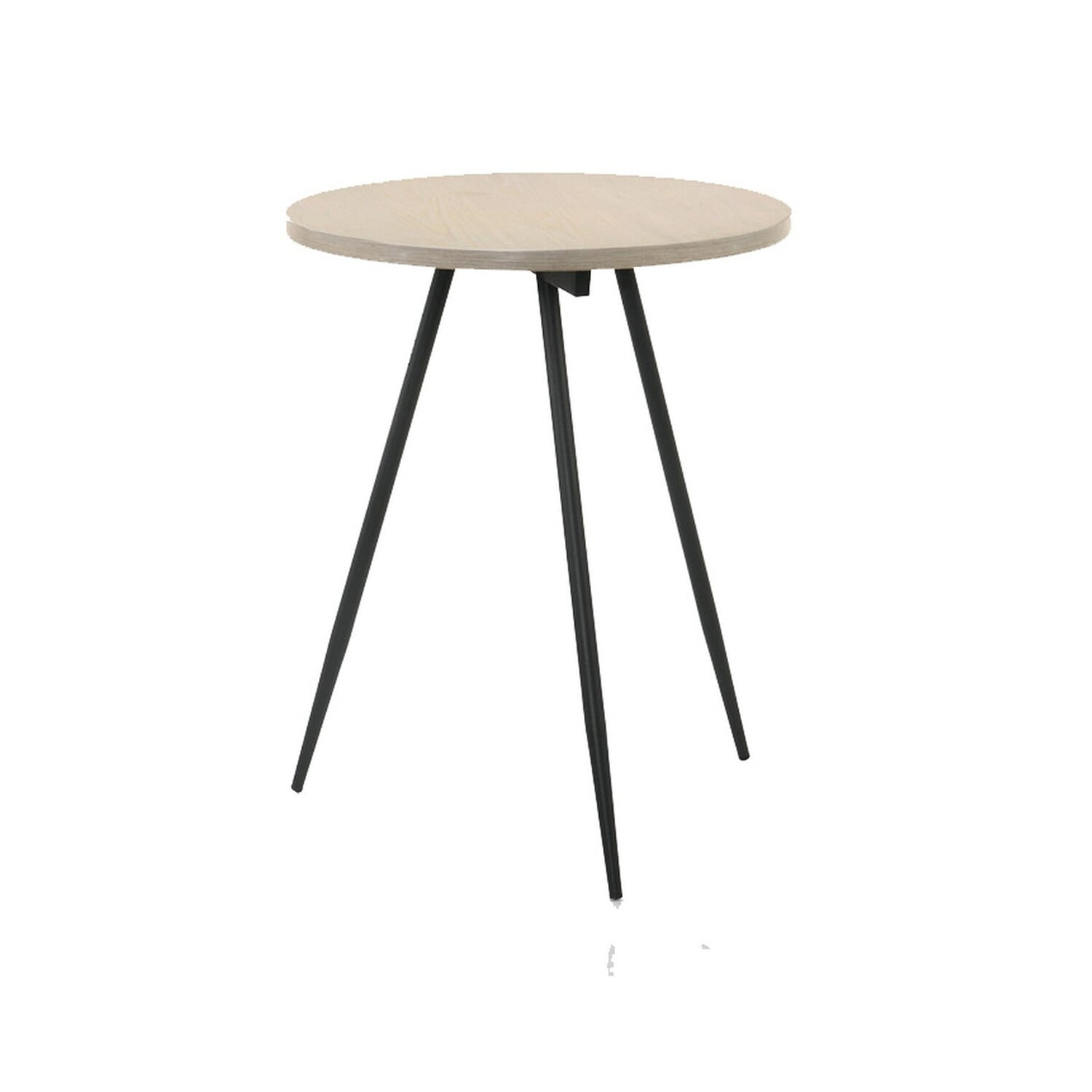 Benjara 24 Inch Two Toned Round Side Table with Black Metal Angled Legs ...