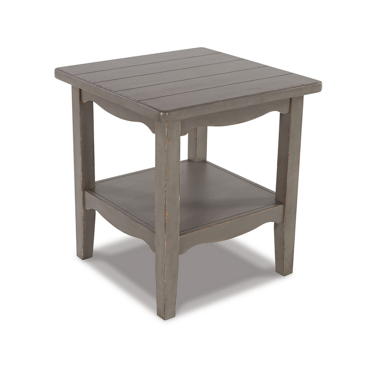 Benjara Arin 26 Inch Side End Table, Open Shelf, Vintage Style Gray ...