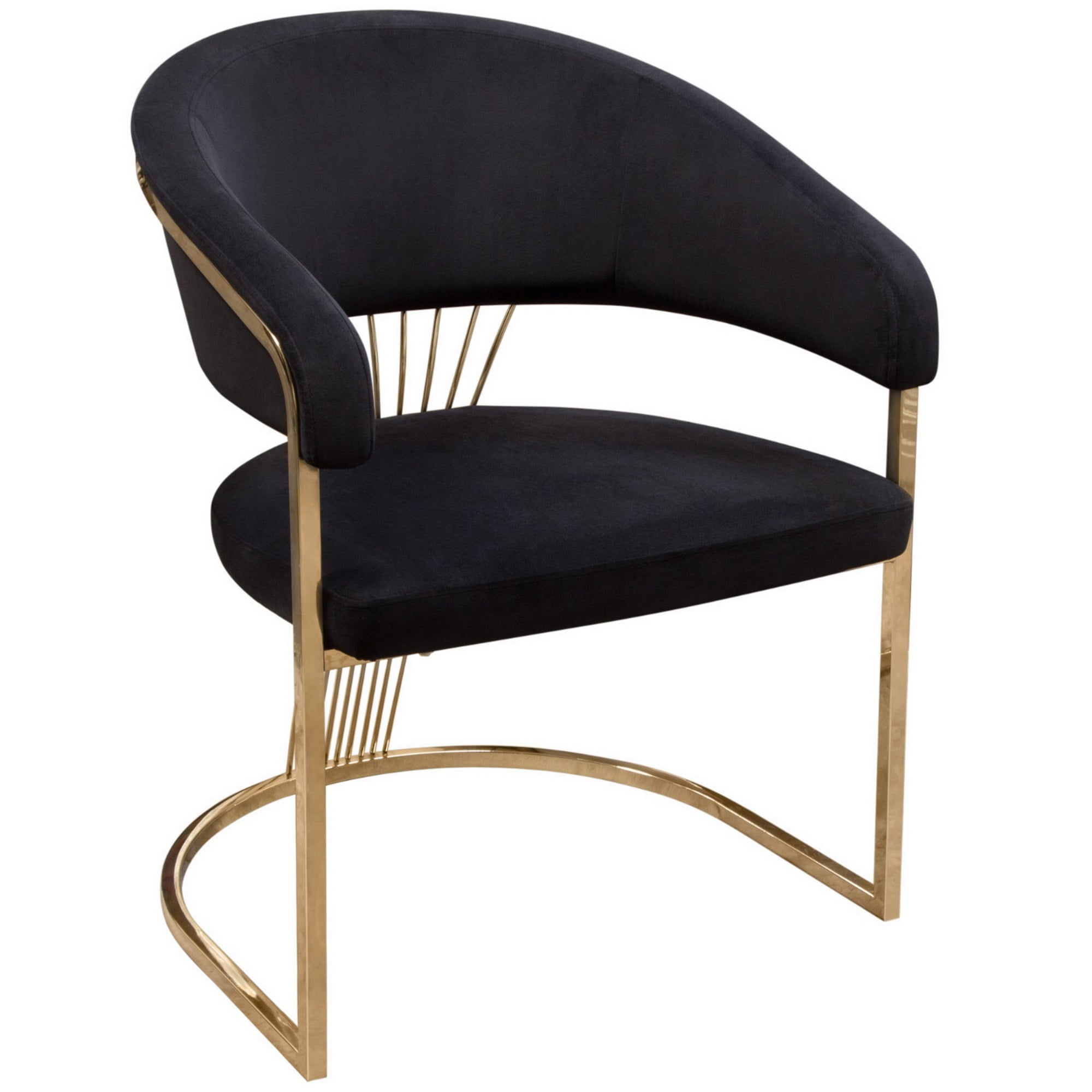 Benjara Emy 26 Inch Cantilever Barrel Dining Chair, Black Velvet ...