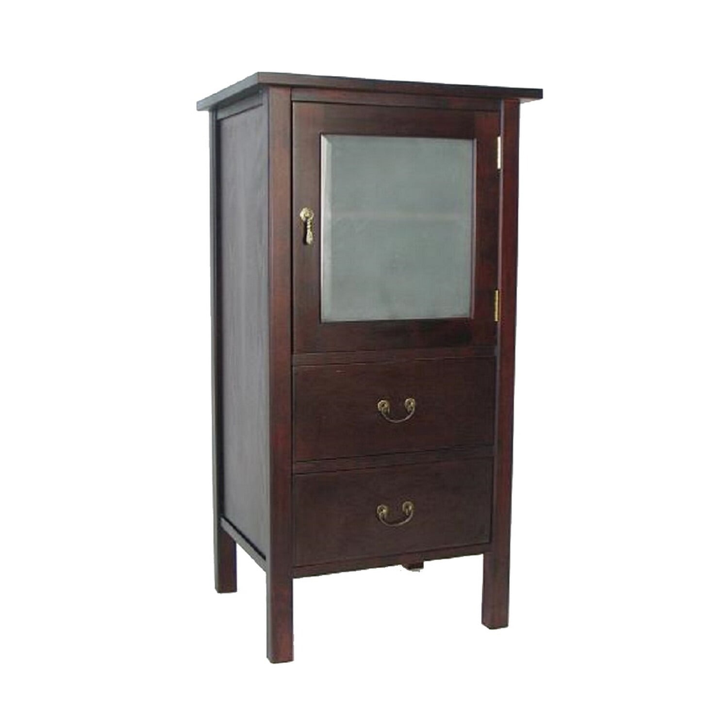 28 Inch Modern Cabinet, 2 Drawers, 1 Cabinet with Frosted Glass Door ...