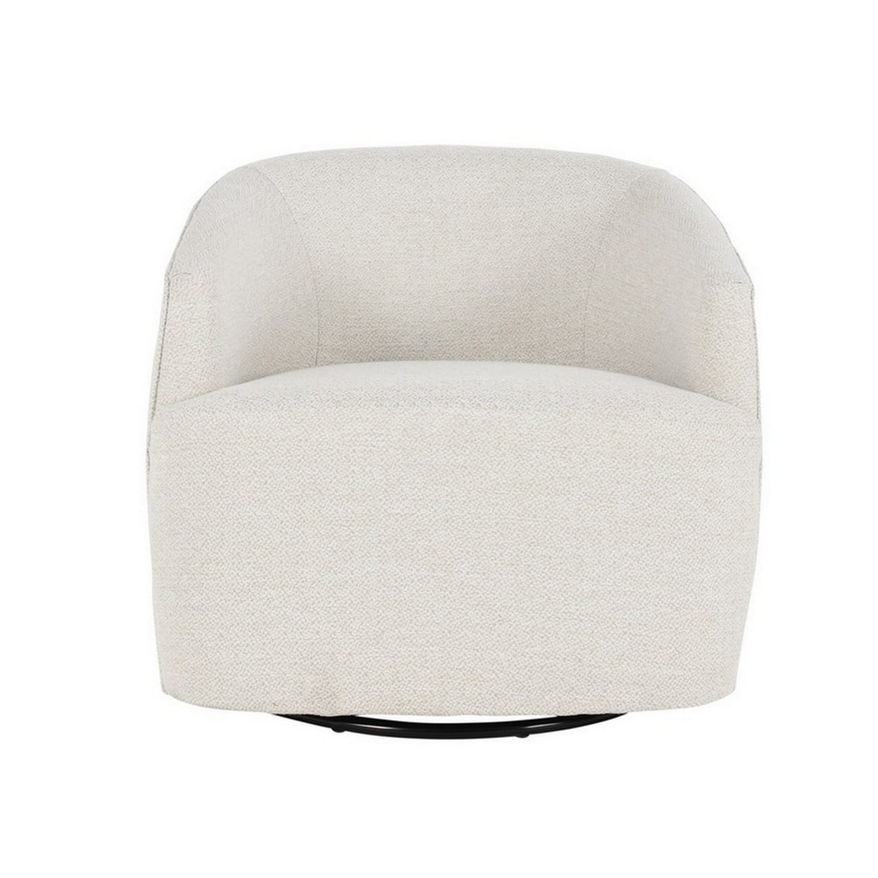 29 Inch Classic Swivel Chair, Curved Back, Sloped Arms, White ...