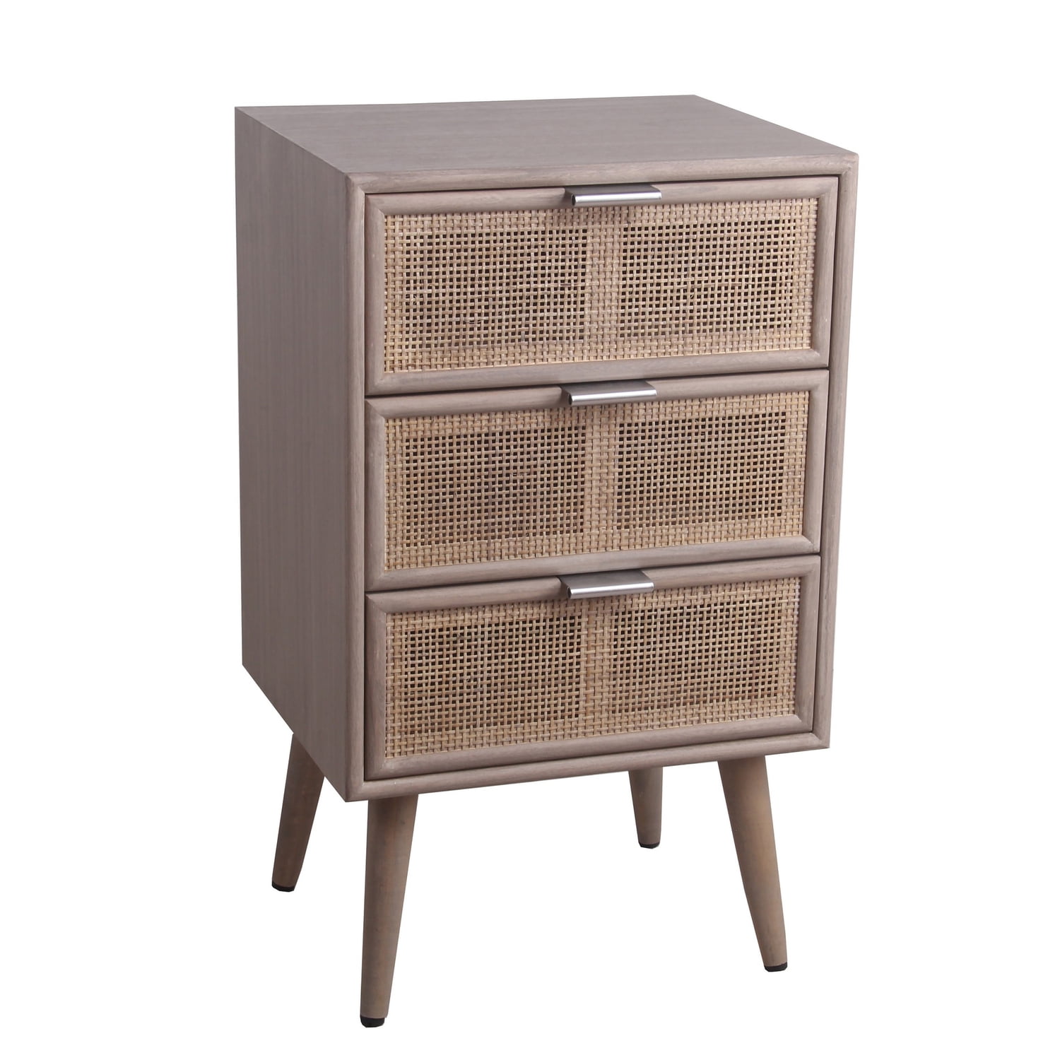 3 Drawer Wooden Accent Chest with Mesh Pattern Front, Gray- Saltoro ...