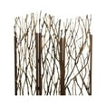 Benjara 3 Panel Contemporary Foldable Wood Screen with Tree Branches ...