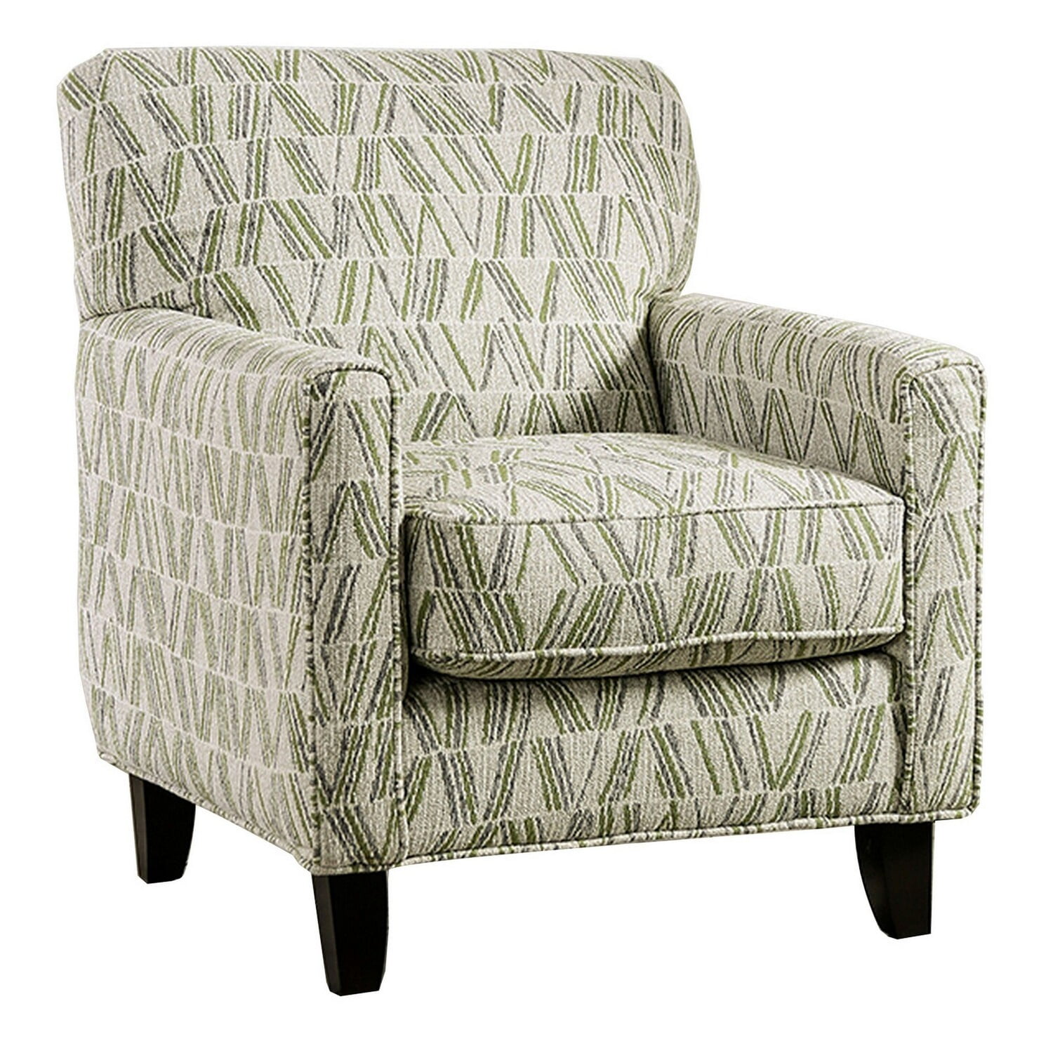 Benjara 32 Inch Wood Armchair with Welted Trim, Round Wooden Legs, Gray ...