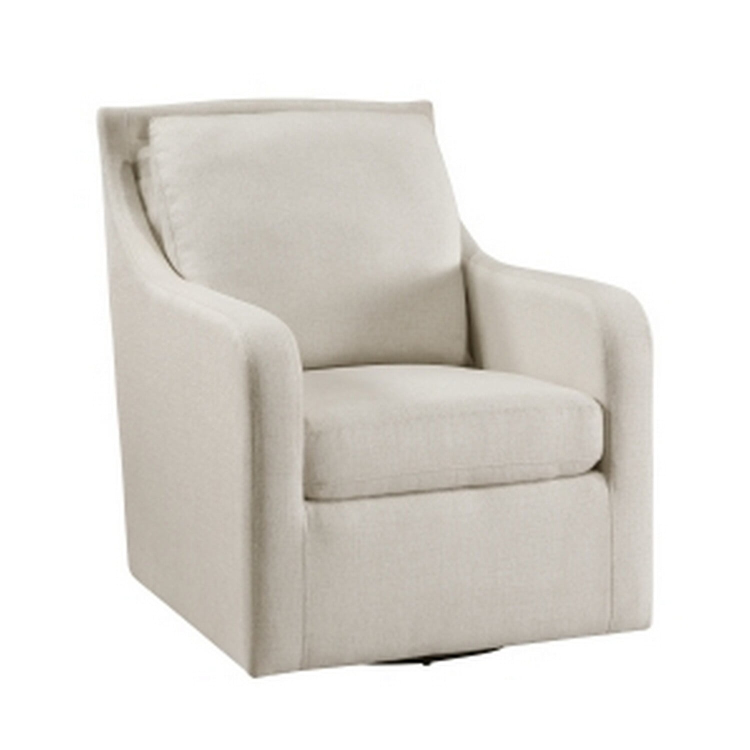 Benjara 36 Inch Swivel Accent Chair, Sloped Track Arms, Textured Beige ...