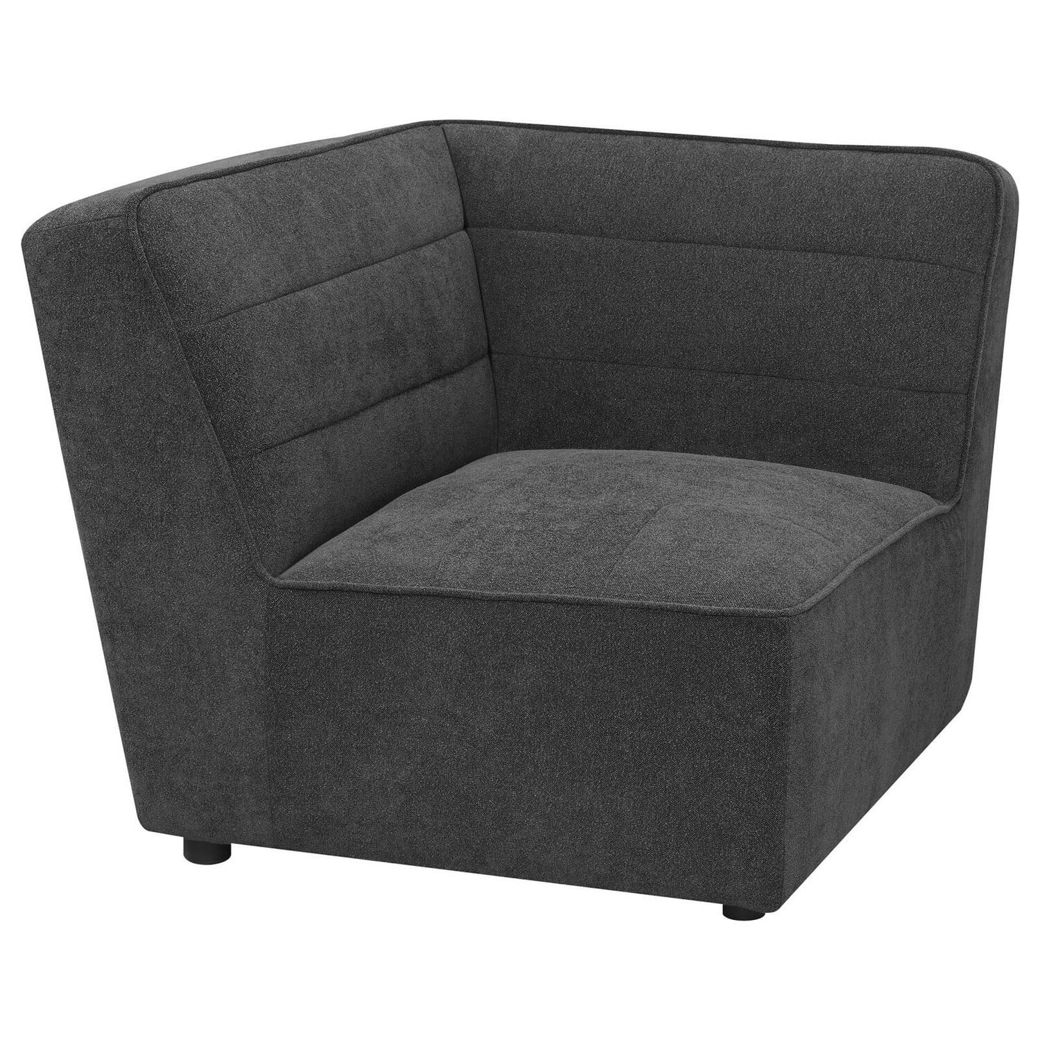 Benjara Suri 37" Modular Corner Wedge- Soft Modern Boucle Fabric- Gray ...