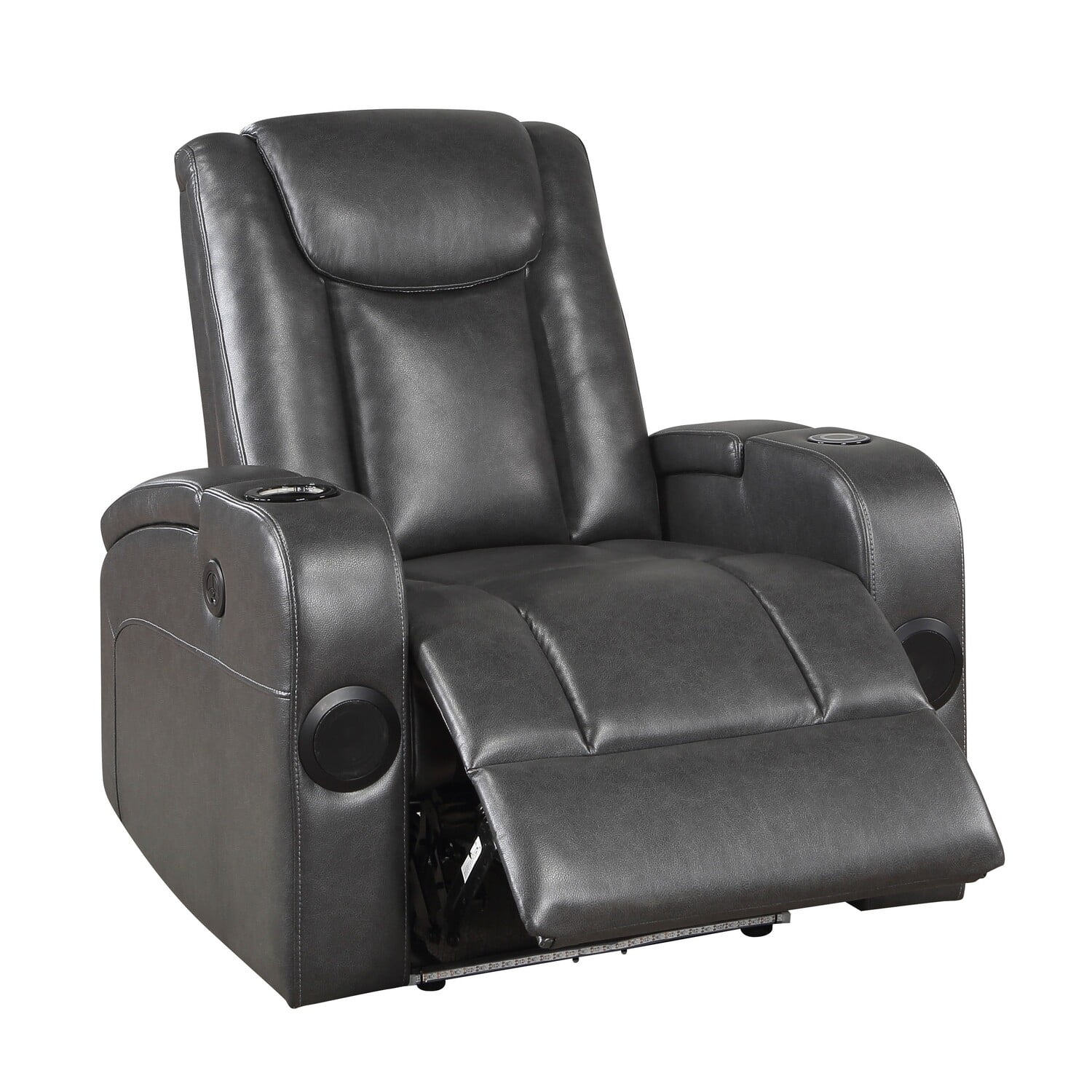 Benjara Emily 38 Inch Power Recliner Chair, Cooling Cupholder, LED ...