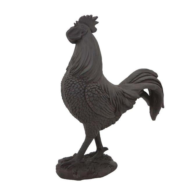 Benjara 42 Inch Accent Table and Garden Decor, Rooster Figurine, Resin ...