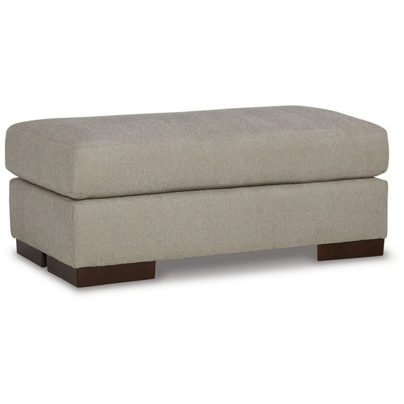 Benjara Magg 44 Inch Ottoman, Low Profile Block Feet, Gray Polyester ...