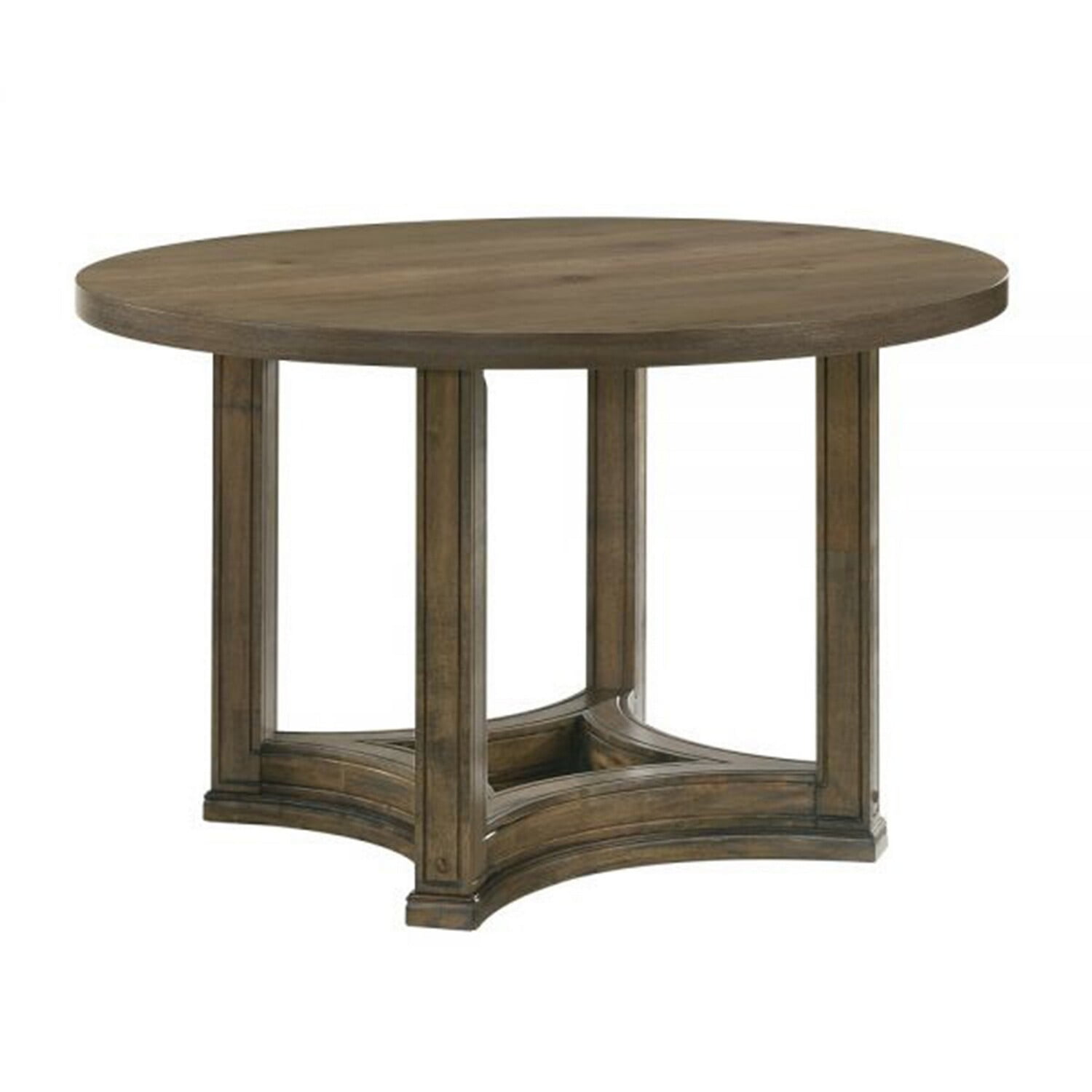 Benjara Stacy 47 Inch Dining Table, Round Tabletop, Rubberwood ...
