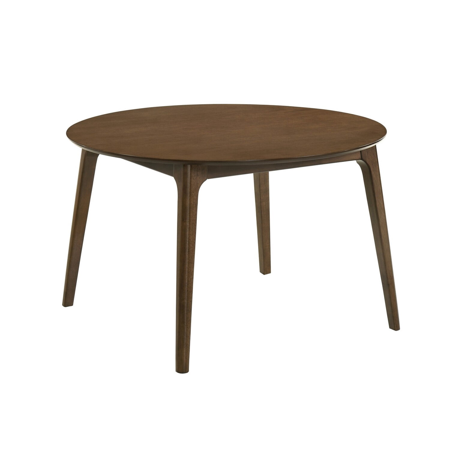 Benjara Kiq 48 Inch Dining Table, Wood, Round Tabletop, Angled Legs ...