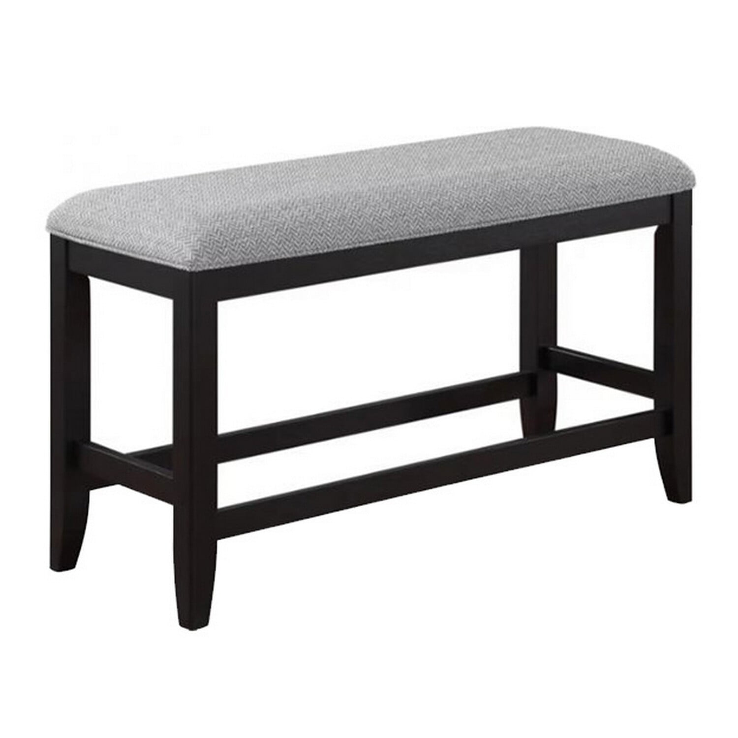 Benjara Patricia 48 Inch Counter Height Dining Bench, Black Wood and ...