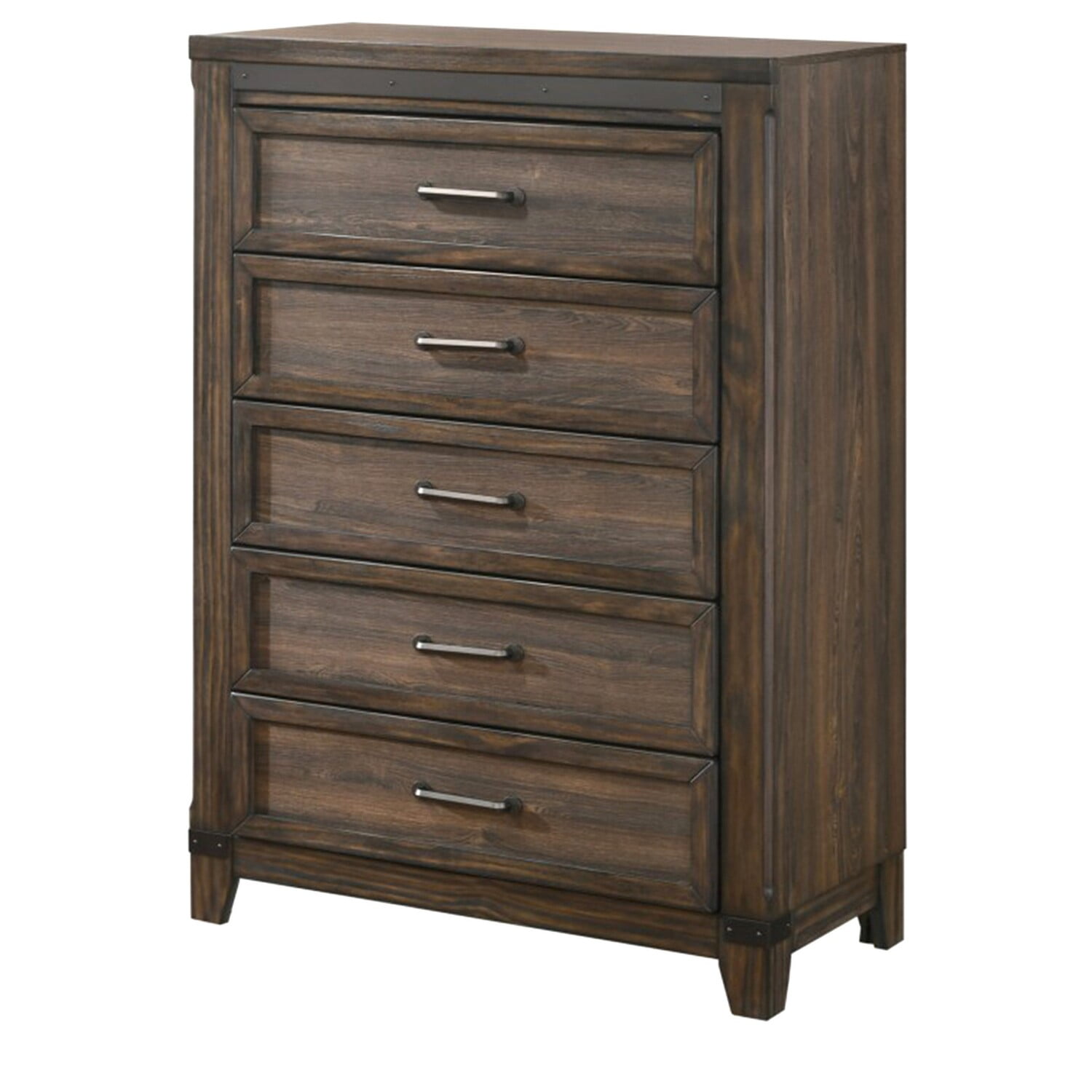 Benjara Sea 48 Inch Tall Dresser Chest, 5 Drawers, Long Metal Handles ...