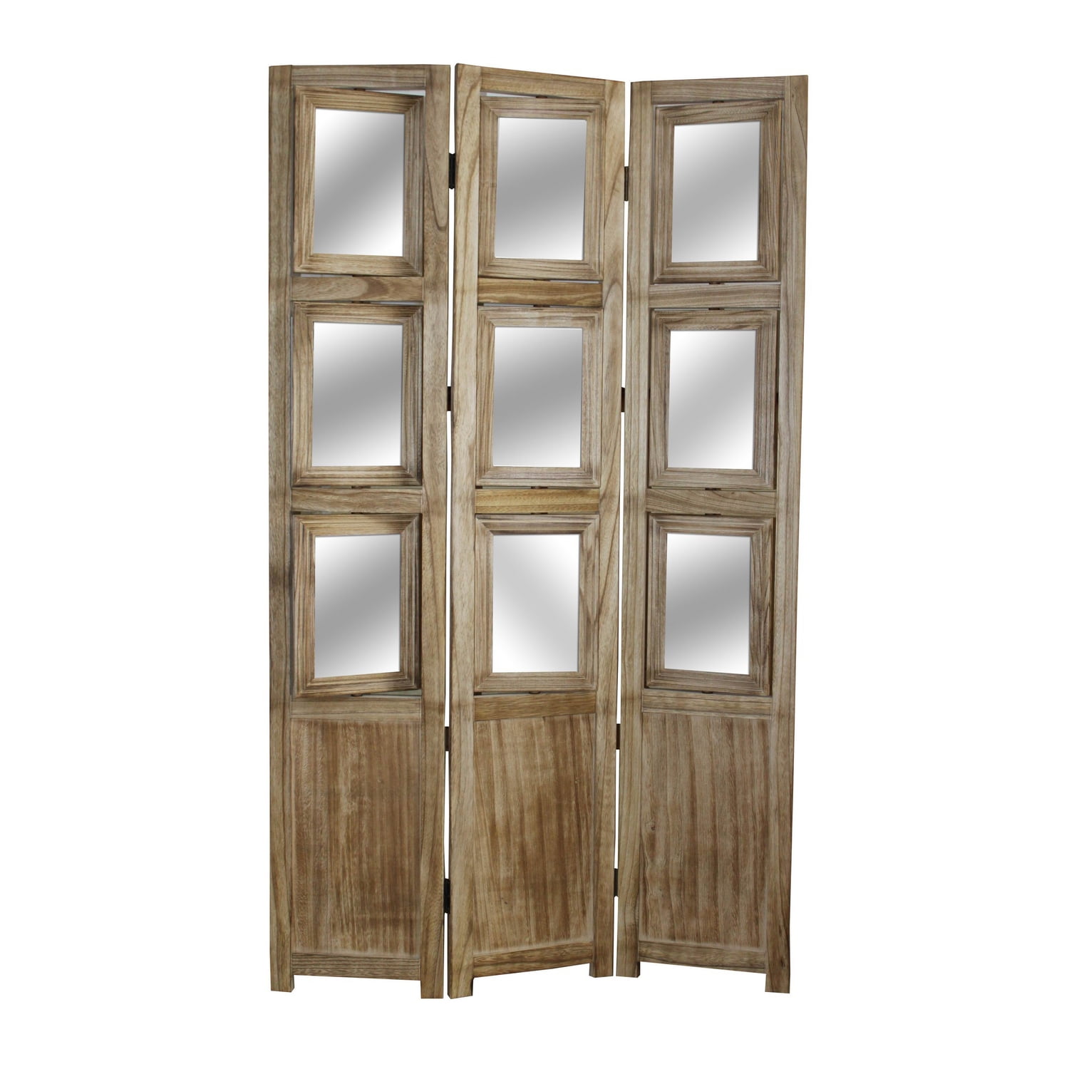 53 Inch 3 Panel Photo Frame Room Divider, Brown - Saltoro Sherpi ...
