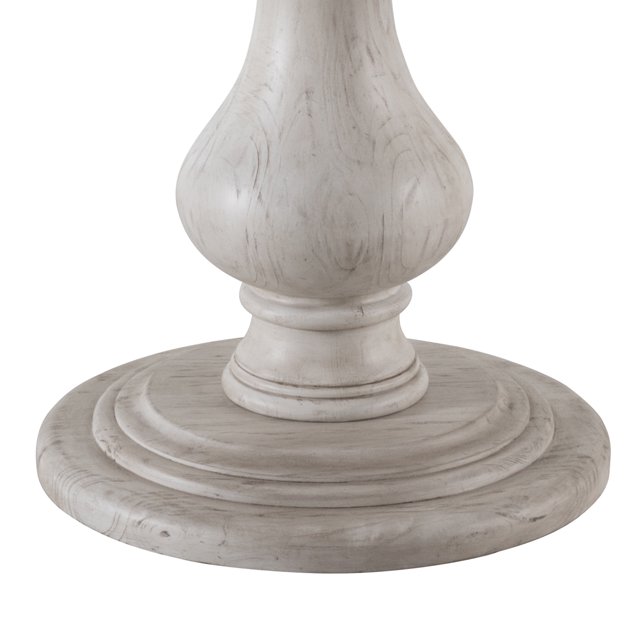 Benjara 54 Inch Round Dining Table with Carved Wooden Base, Distressed ...