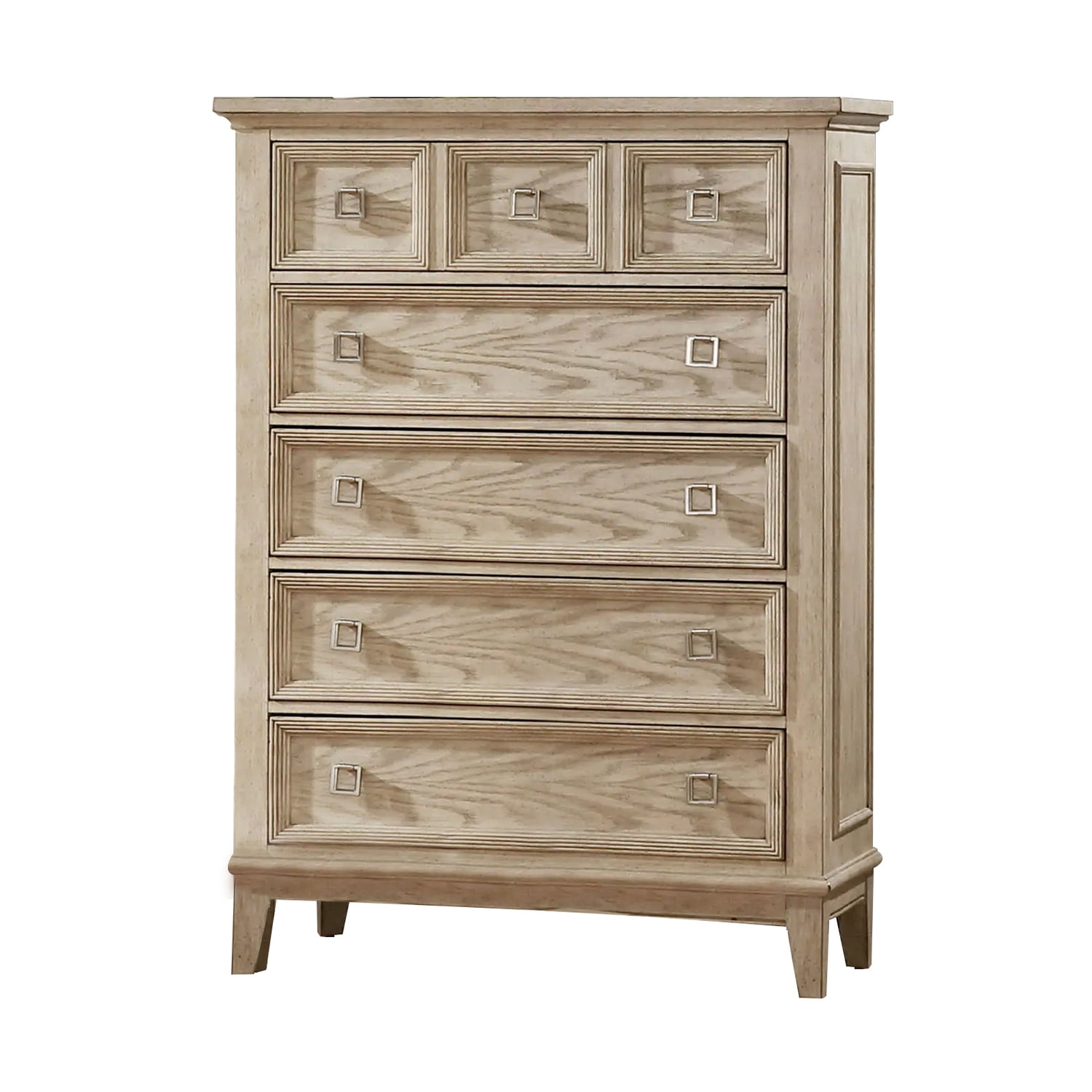 Benjara 55.75 Inches 5 Drawer Wooden Chest with Grains, Oak Brown ...