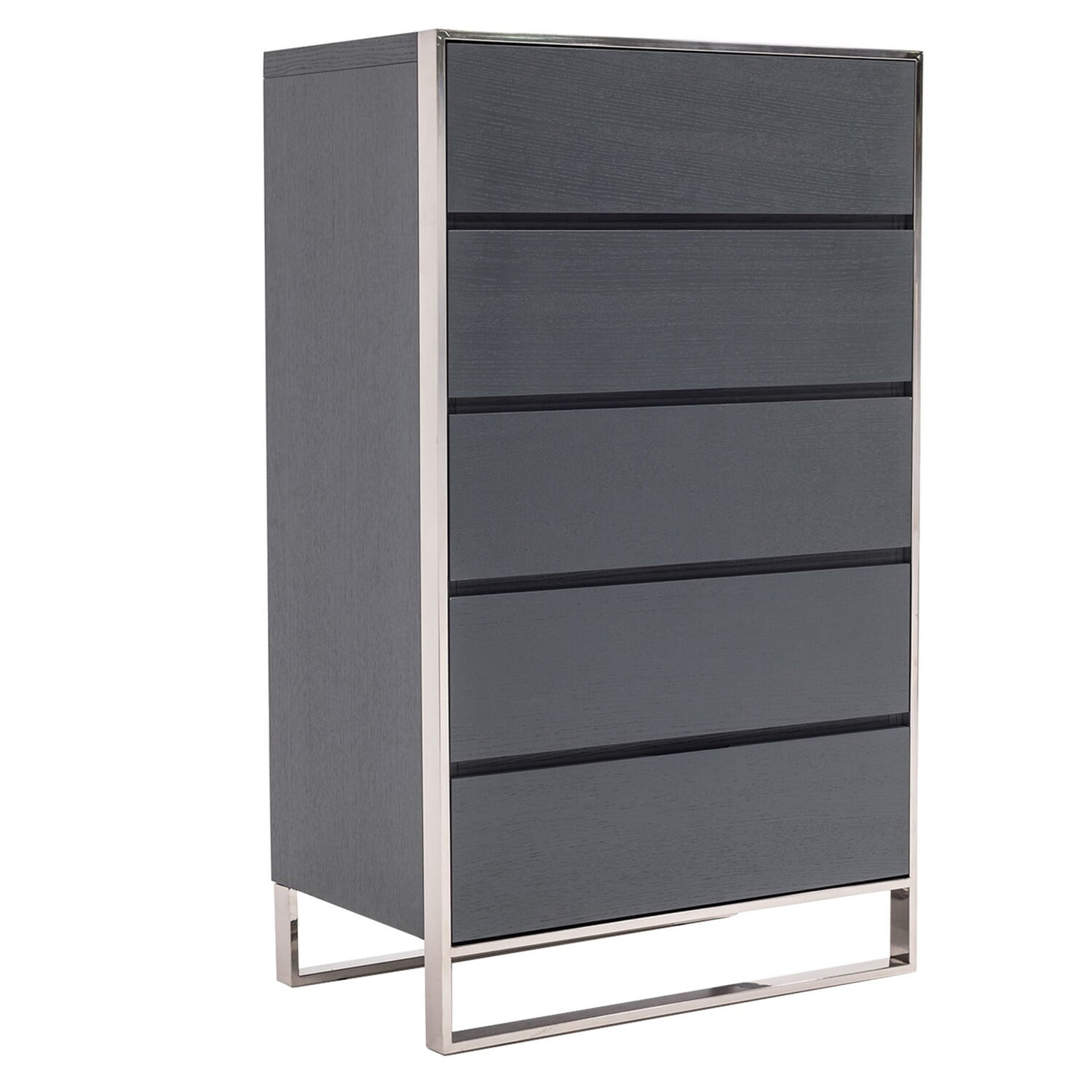 Cid Lue 55 Inch Tall Dresser Chest, Self Closing Drawers, Stainless ...