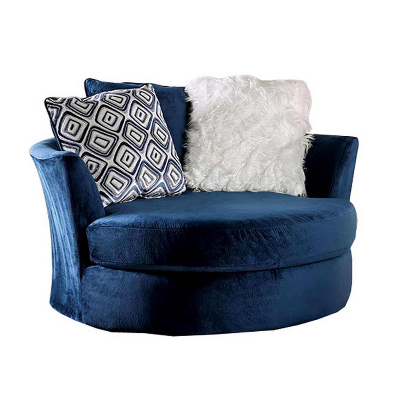 Benjara 58 Inch Wide Swivel Accent Chair, Microfiber Seat, Throw ...