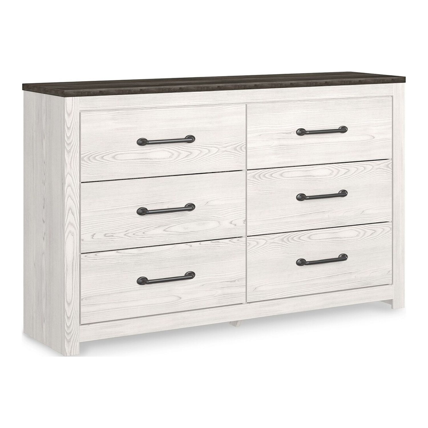 Benjara 59 Inch Modern Wide Dresser, White and Gray Wood, 6 Drawers ...