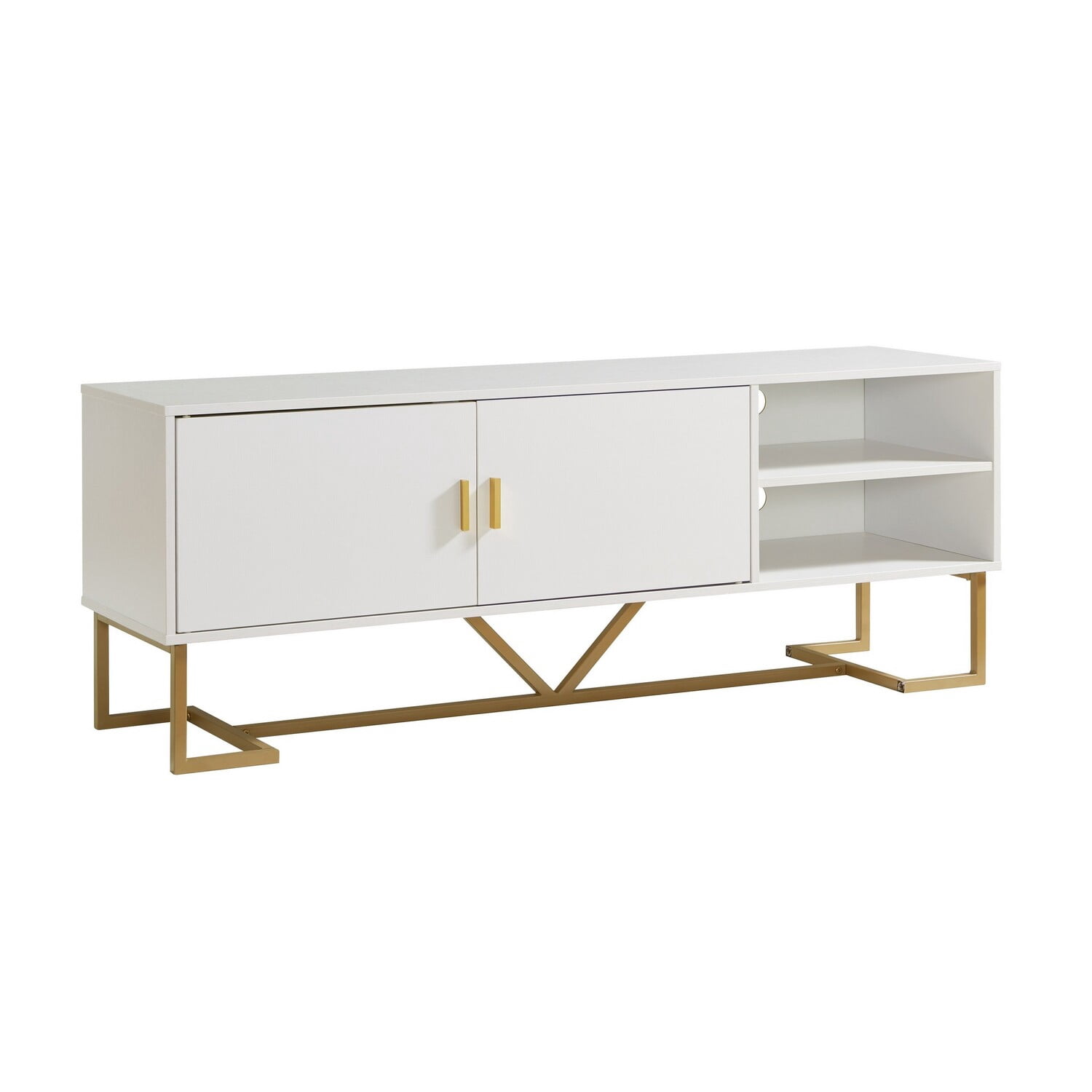 Benjara Bery 60 Inch TV Media Entertainment Console, 2 Door Cabinet ...