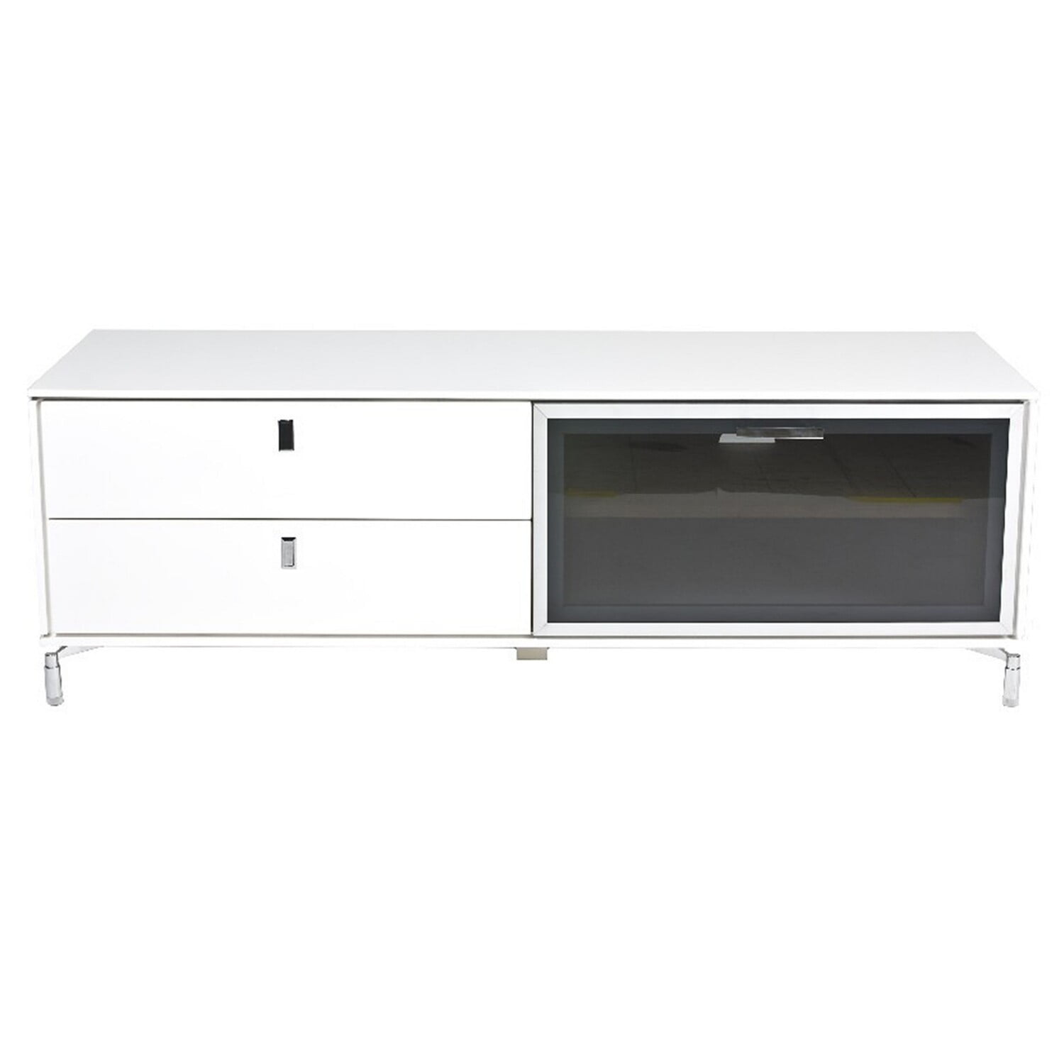 Ida 60 Inch TV Entertainment Console, Drawer, Pull Down Door, White ...