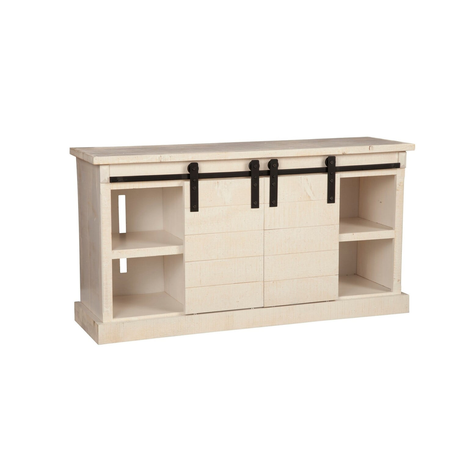 Benjara 61 Inch TV Media Entertainment Console, Barn Sliding Doors ...