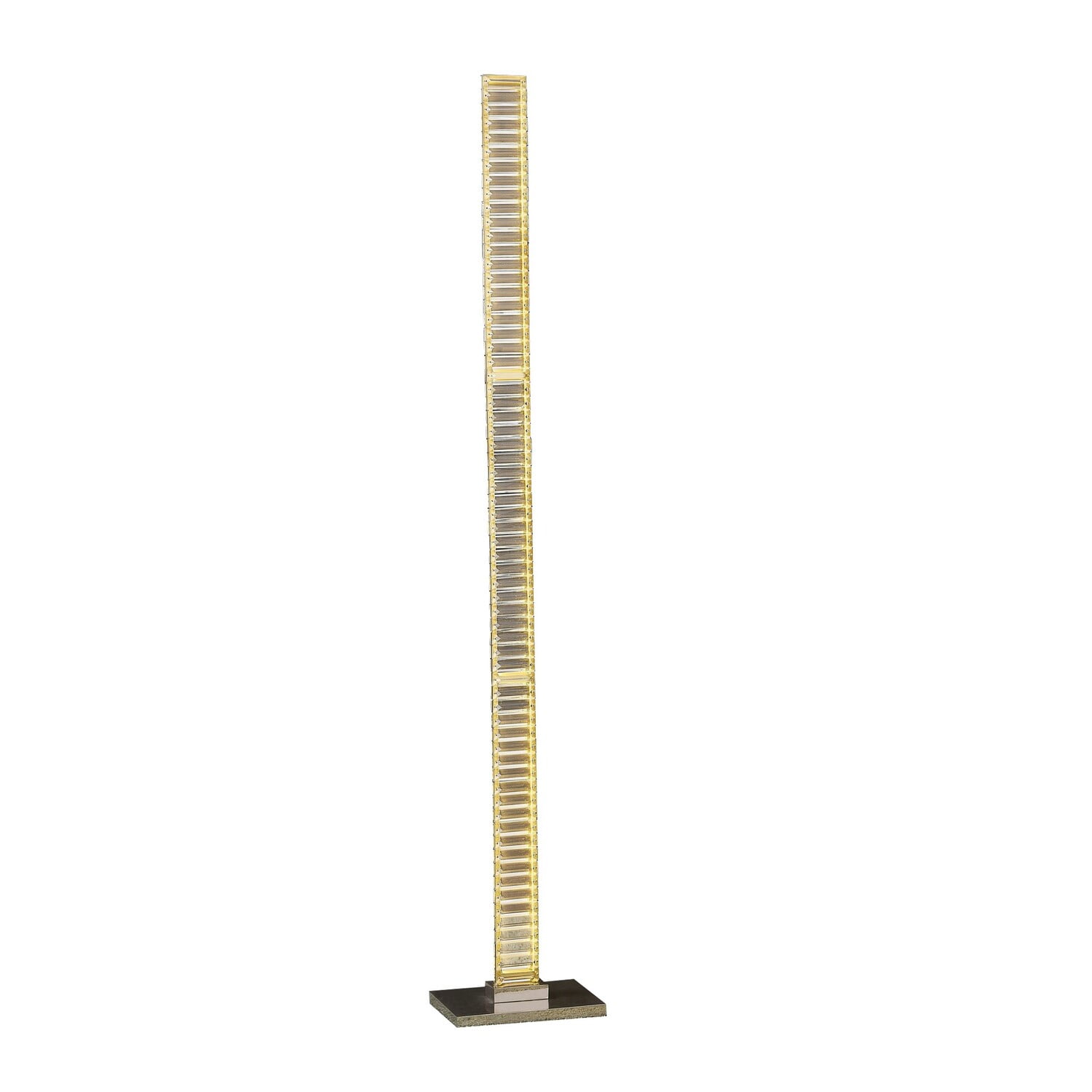 Benjara Lizy 62 Inch Floor Lamp with Crystal, LED Metal Frame, Nickel ...