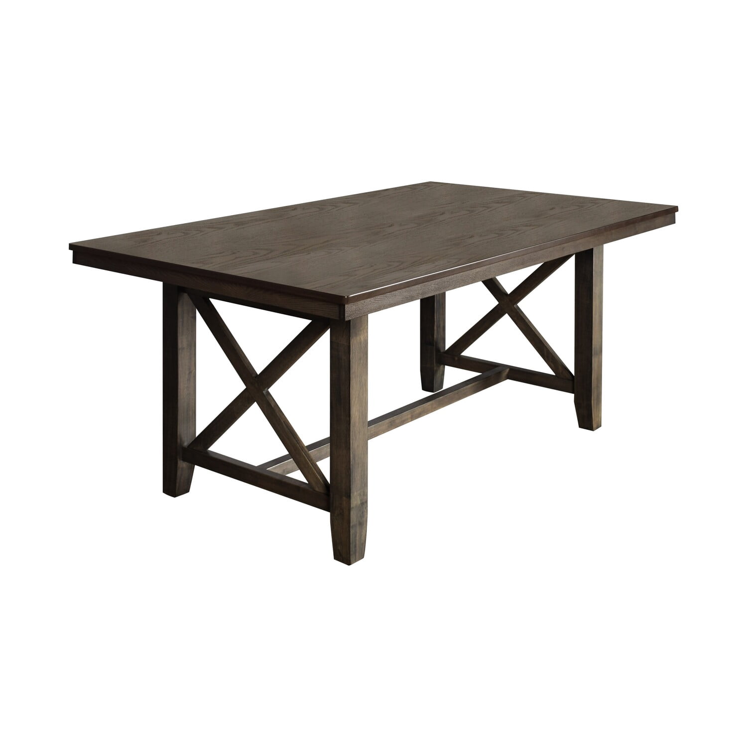 BenJara Luo 66 Inch Dining Table, Rustic Crossed Base, Rectangular ...