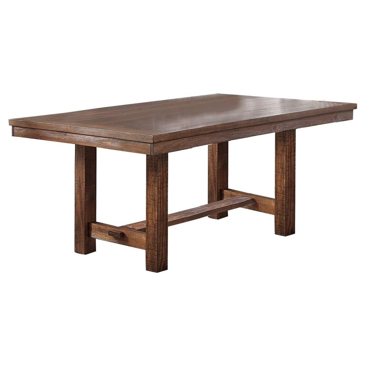 68 Inch Rectangular Dining Table Classic Trestle Base Brown Grain Wood ...