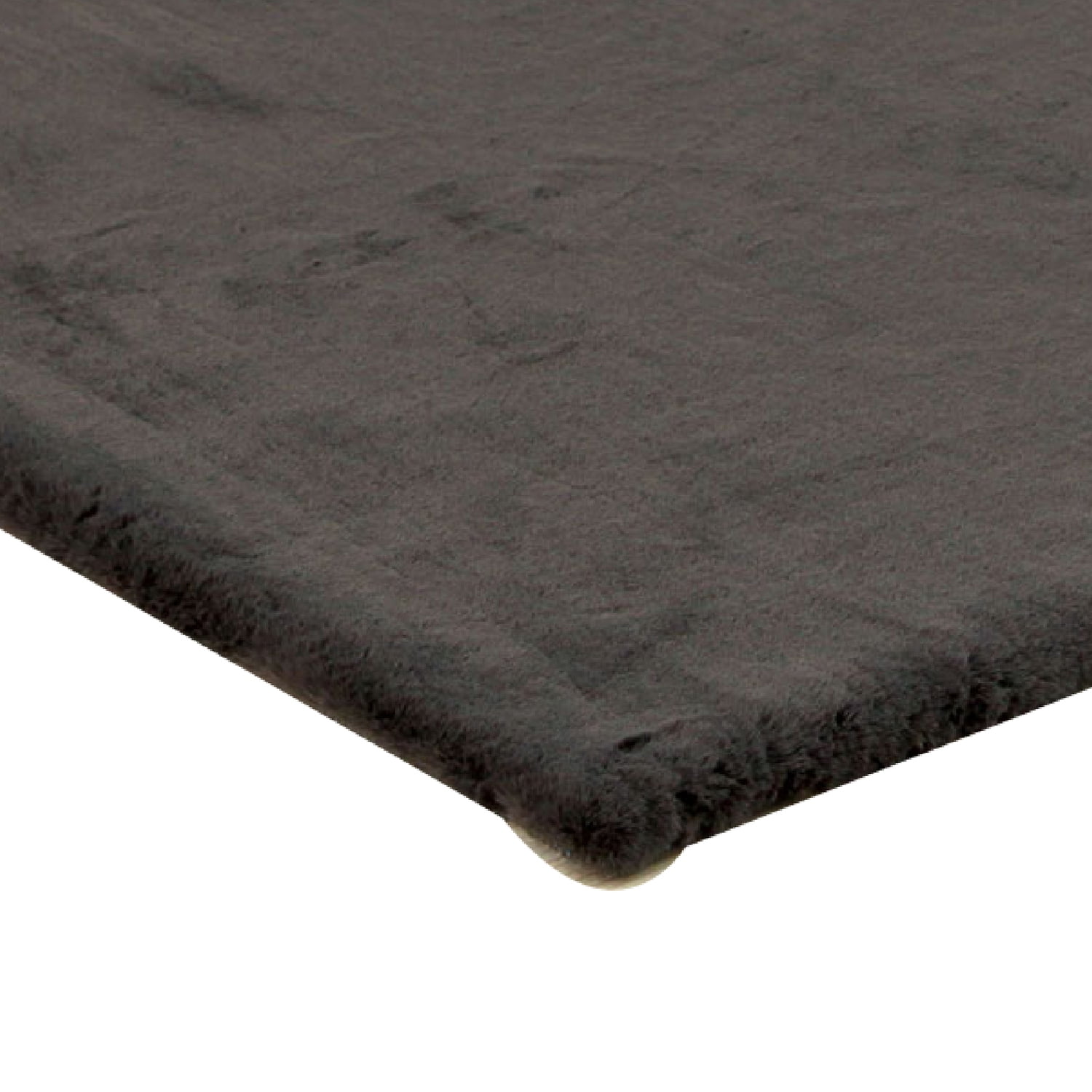 7 X 5 Feet Power Loomed Rectangular Rug with Fur Like Texture, Gray ...