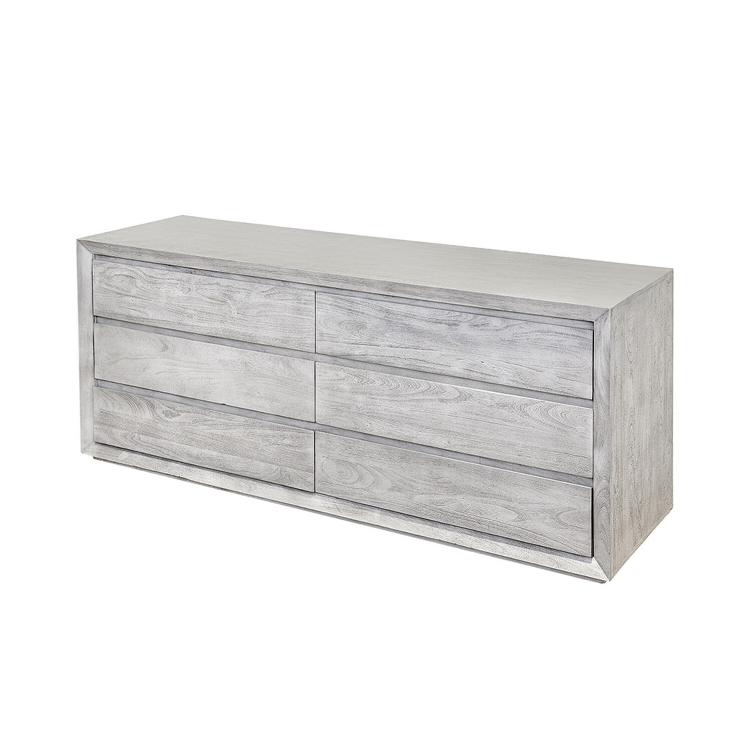 Benjara Romo 71 Inch Wide Dresser, 6 Drawers, Natural Cream Acacia Wood ...