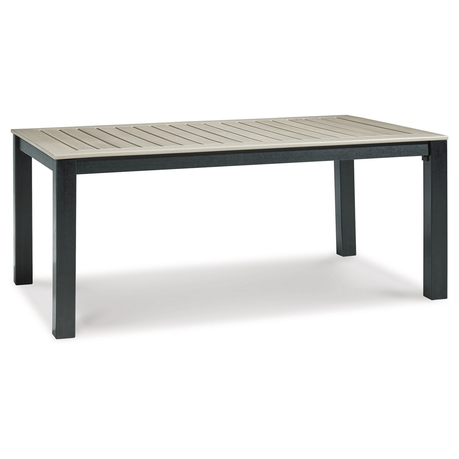 Benjara Mide 72 Inch Outdoor Dining Table, Rectangular, Slatted Top ...