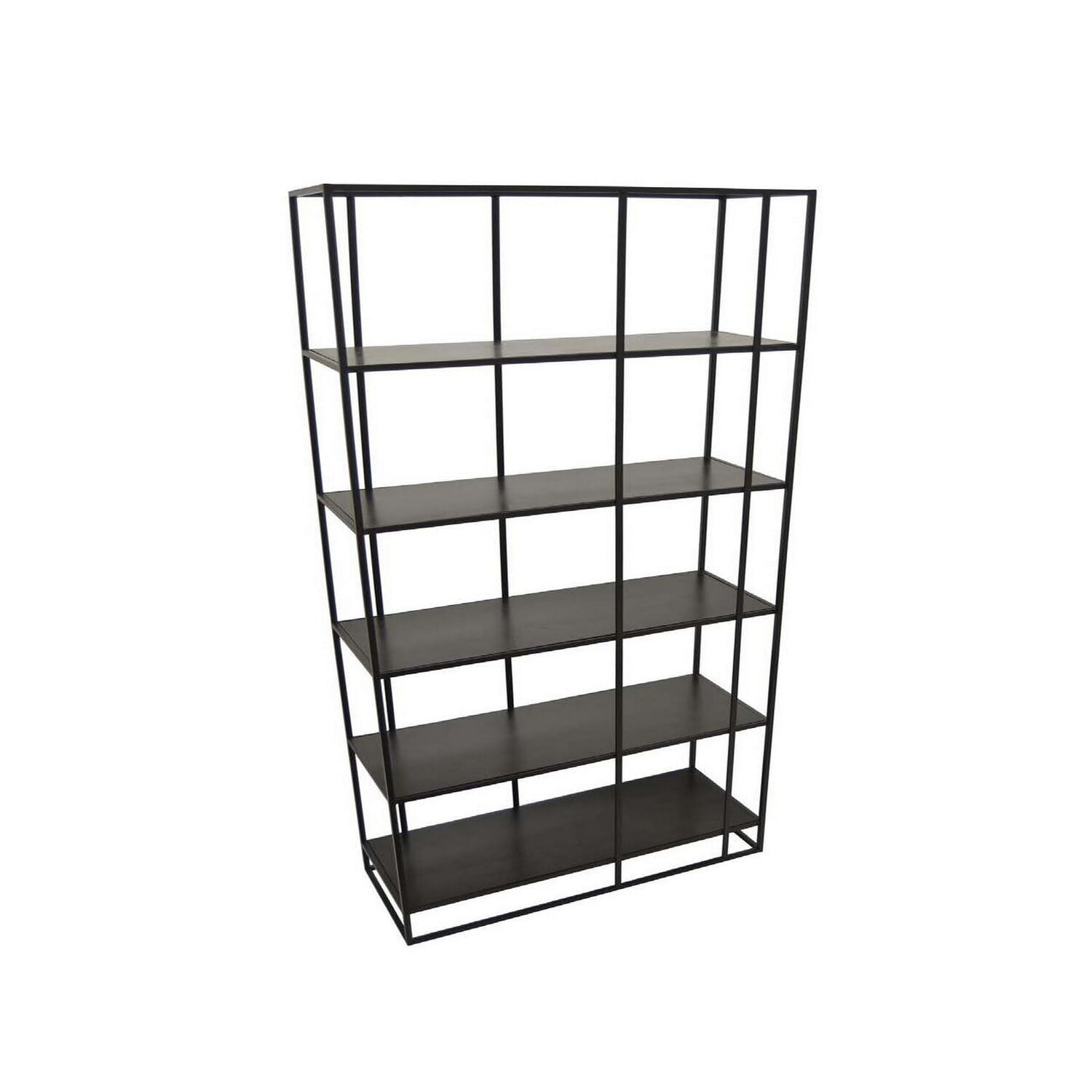 Benjara 76 Inch Tall Shelving Unit, 5 Shelves Storage Rack, Black Metal ...