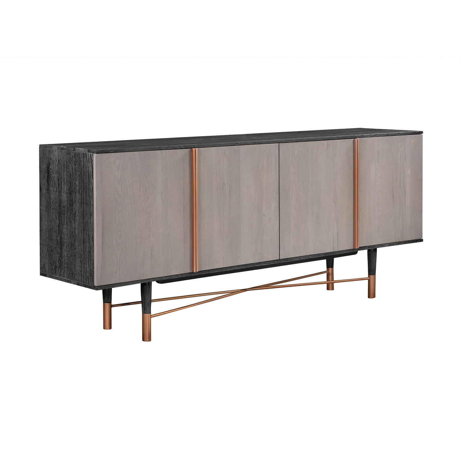Benjara 79 Inch Wooden Sideboard with 4 Cabinets, Gray - Walmart.com