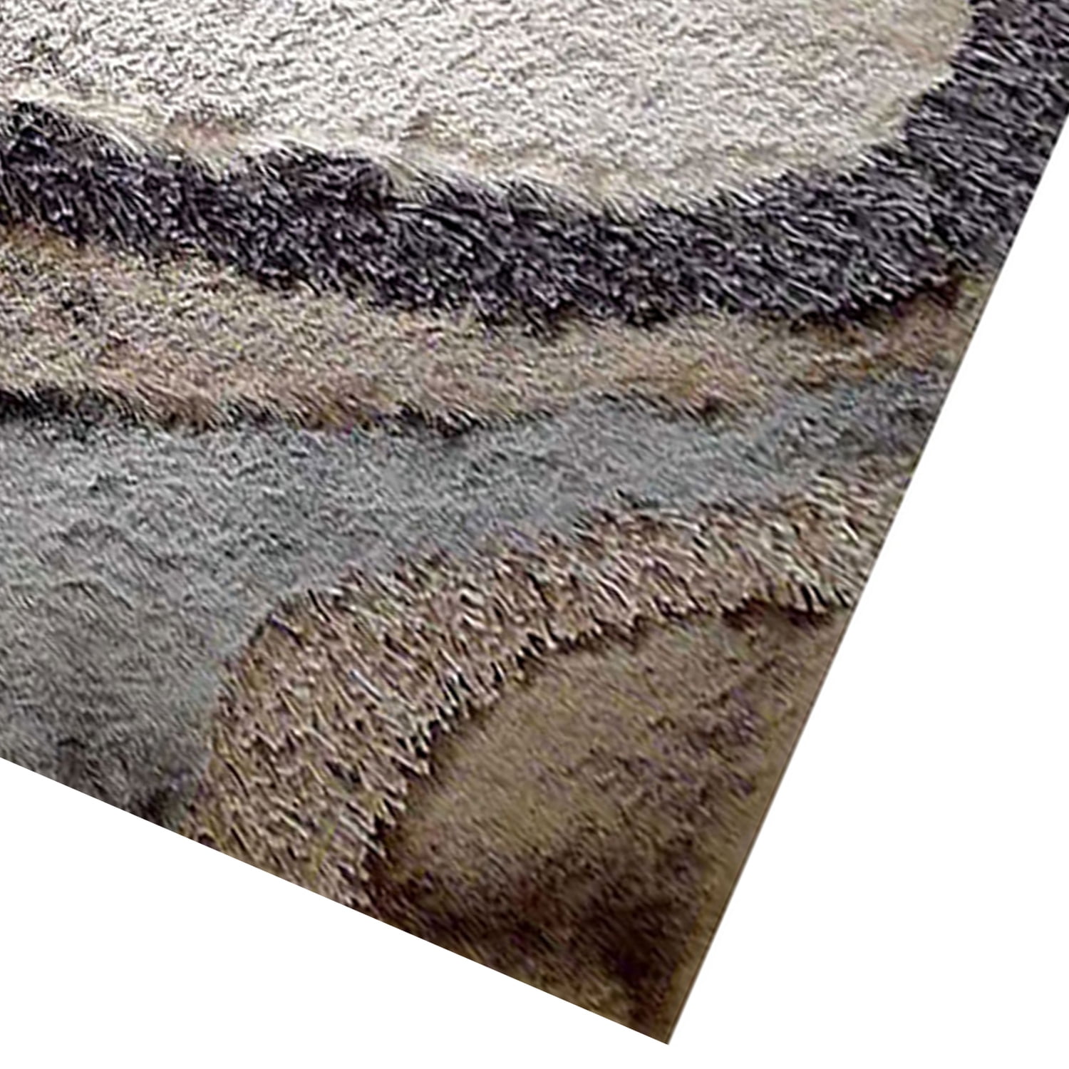 84 X 60 Inches Rug with Streamline Flow Print and Shaggy Texture, Brown ...