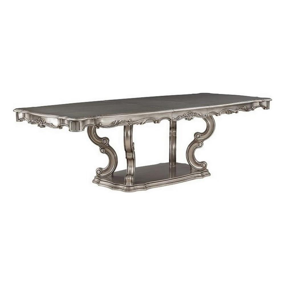 Aria 85-102 Inch Dining Table-Extendable Wood Top Classic Antique ...