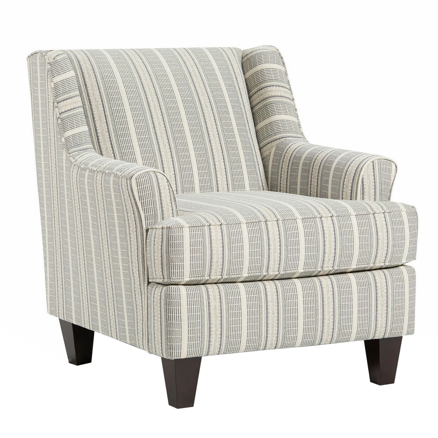 Benjara Accent Chair with Striped Pattern Upholstery, Light Gray ...