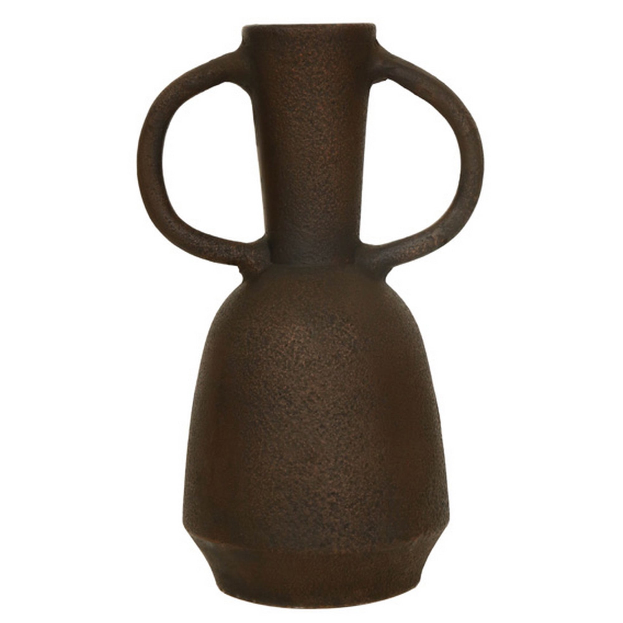 Adea Flower Vase, Antiqued Amphora Shape, Thin Neck Style, Brown ...