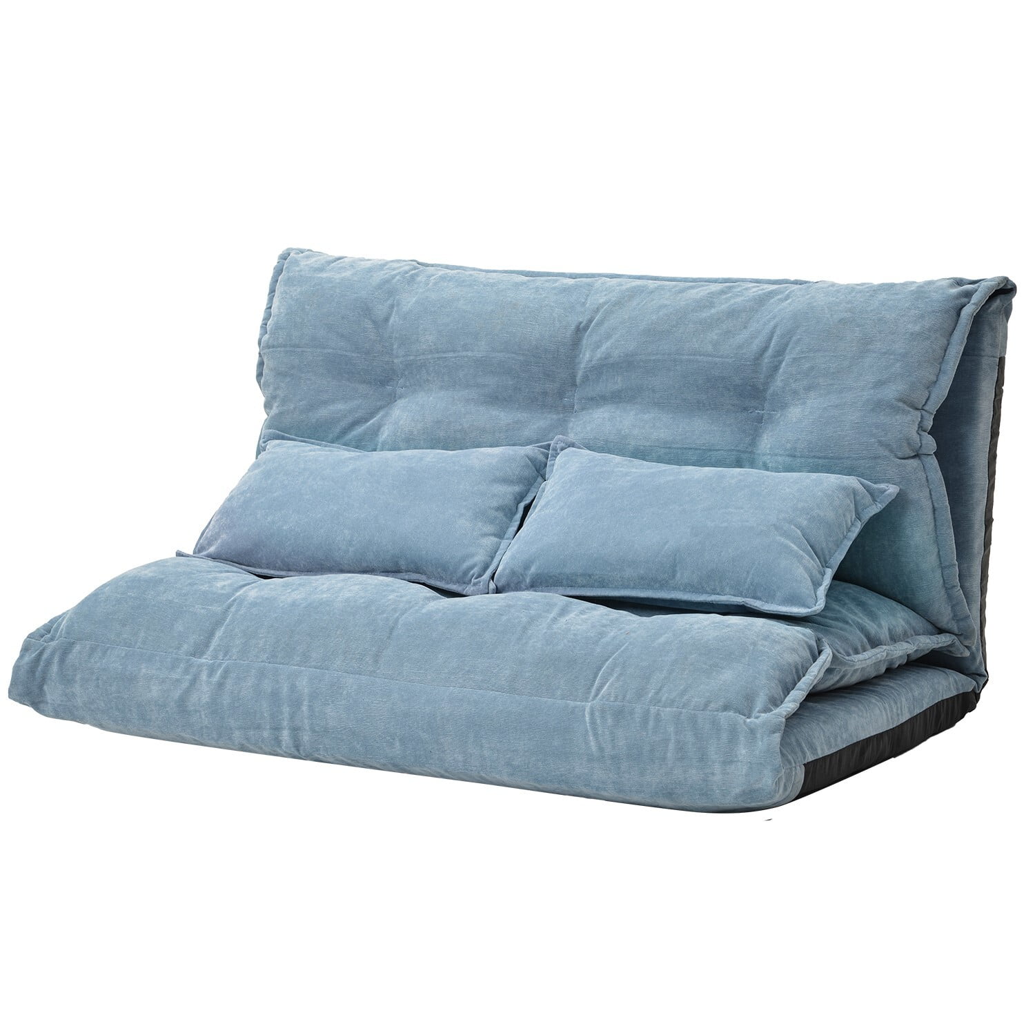 Benjara Adjustable Foldable Leisure Futon Sofa with Tufting, Blue ...