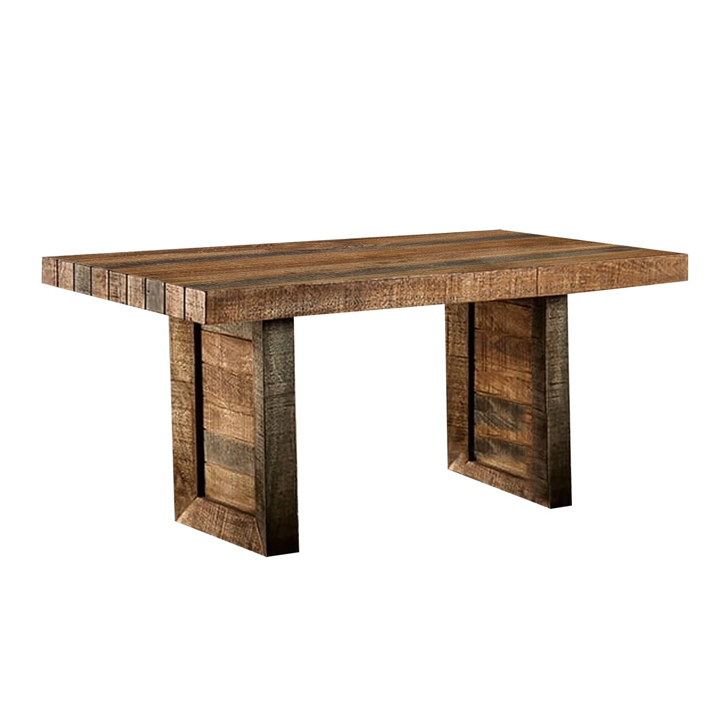 Benjara Agon 68 Inch Dining Table, Mitered Corners, Mango Wood, Natural ...