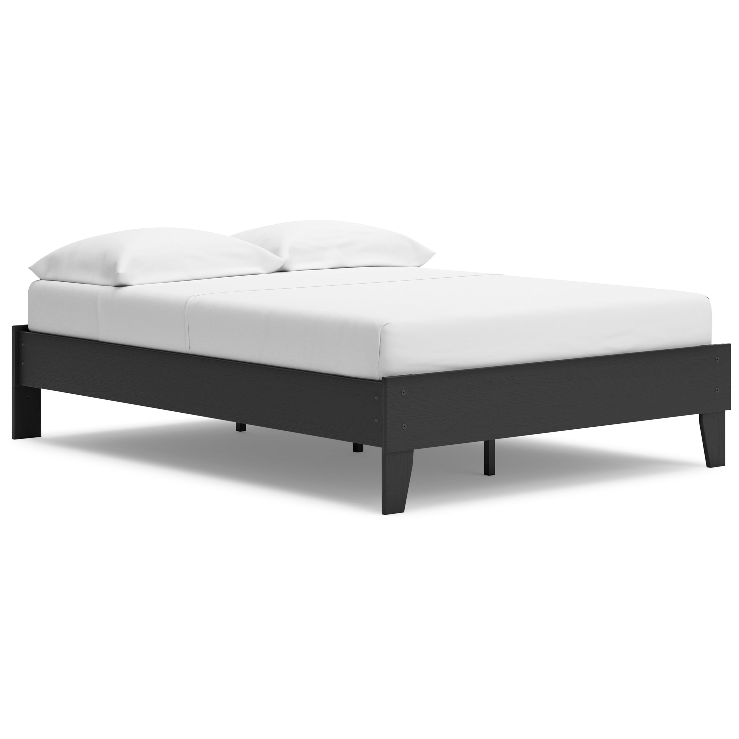 Alli Full Size Platform Bed, Matte Black Wood Frame with Laminate ...