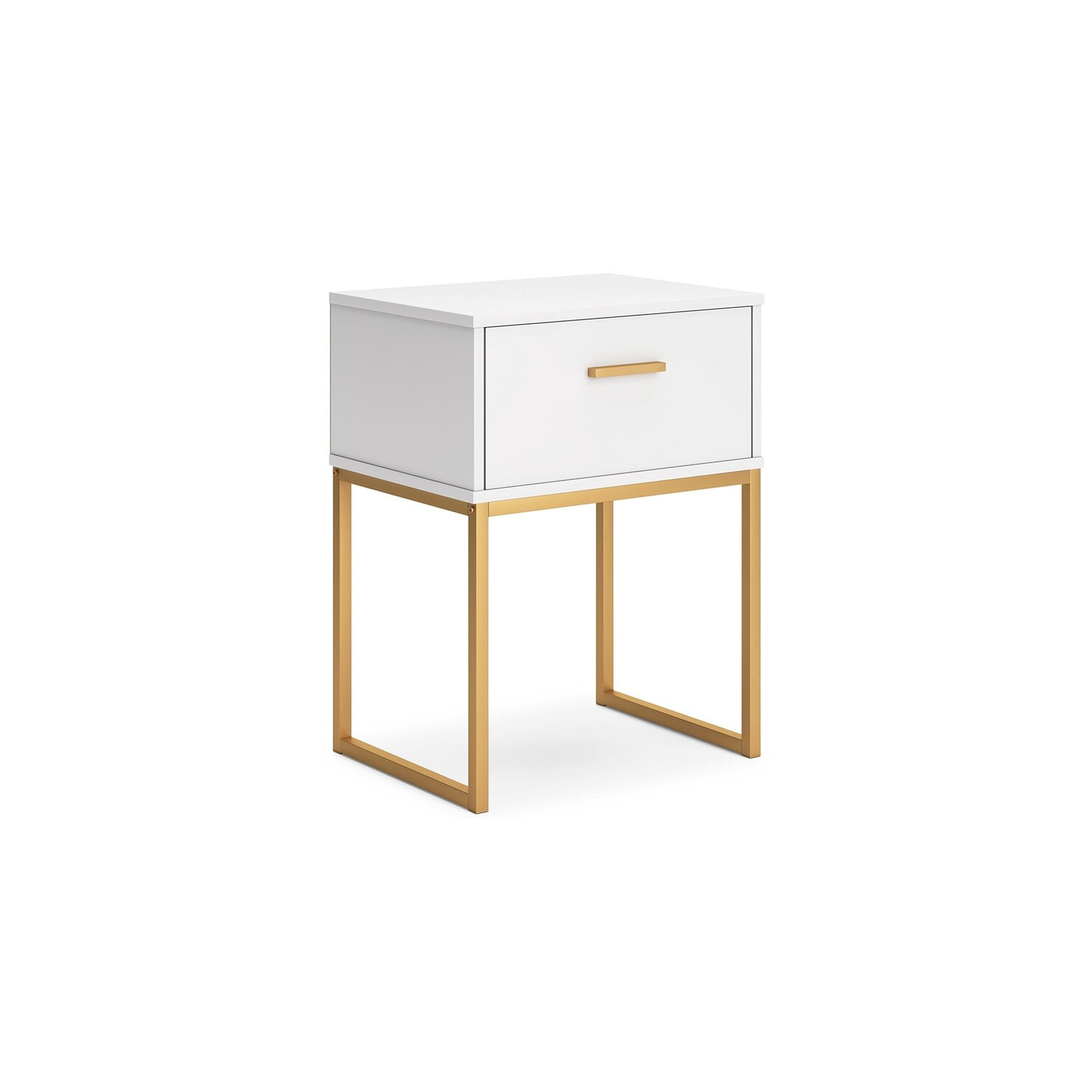 Benjara BM327937 Alli Nightstand - 1 Drawer - Matte White Wood - Gold ...