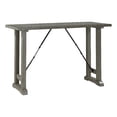 Anab Counter Height Table- Rectangular Gray Wood and Turnbuckle Base ...