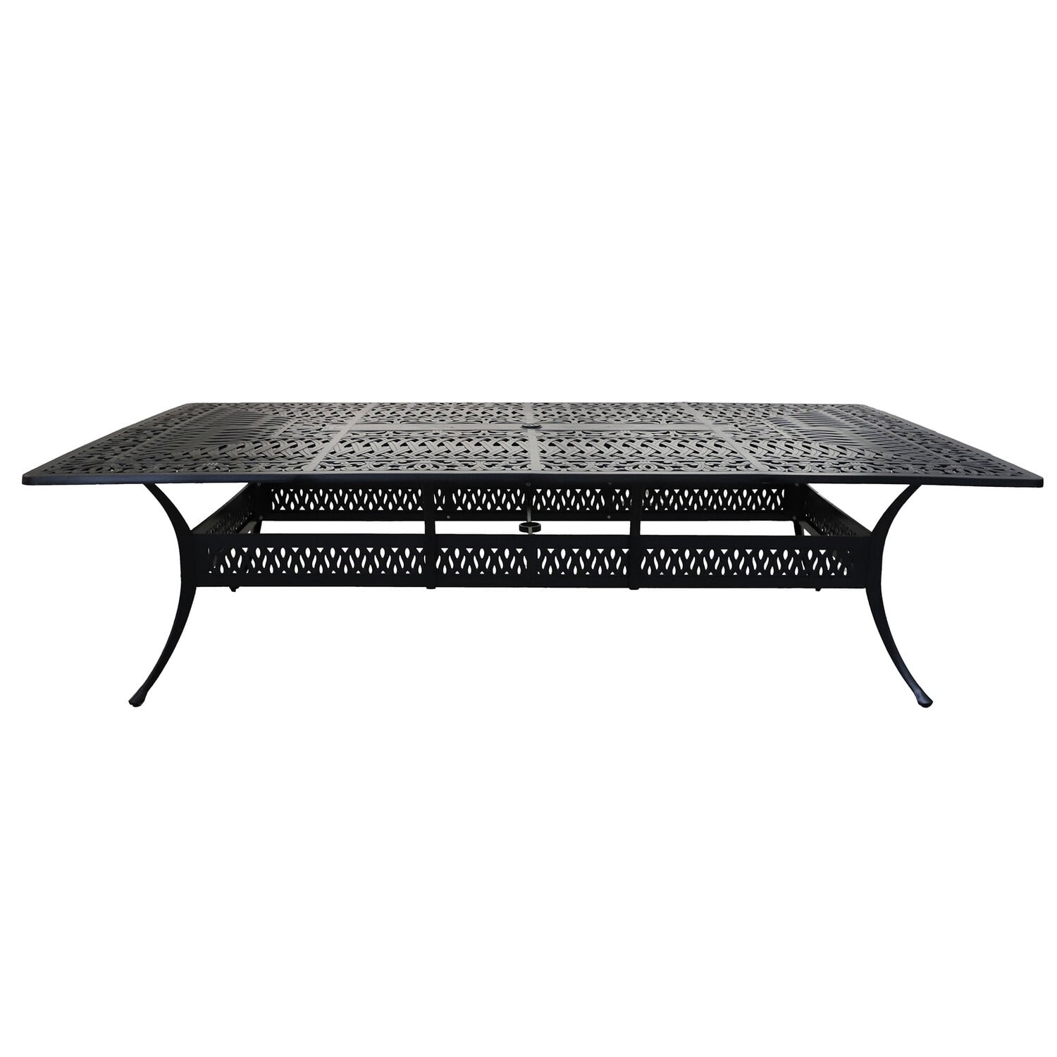 Benjara Arbor 108 Inch Outdoor Table, XL Rectangular, Aluminum, Tulip ...