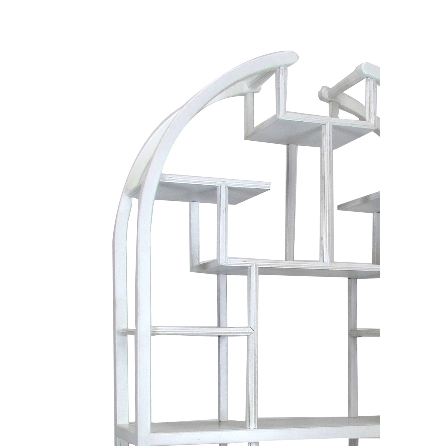 Benjara Arched Shape Display Unit with Multiple Shelves, White ...