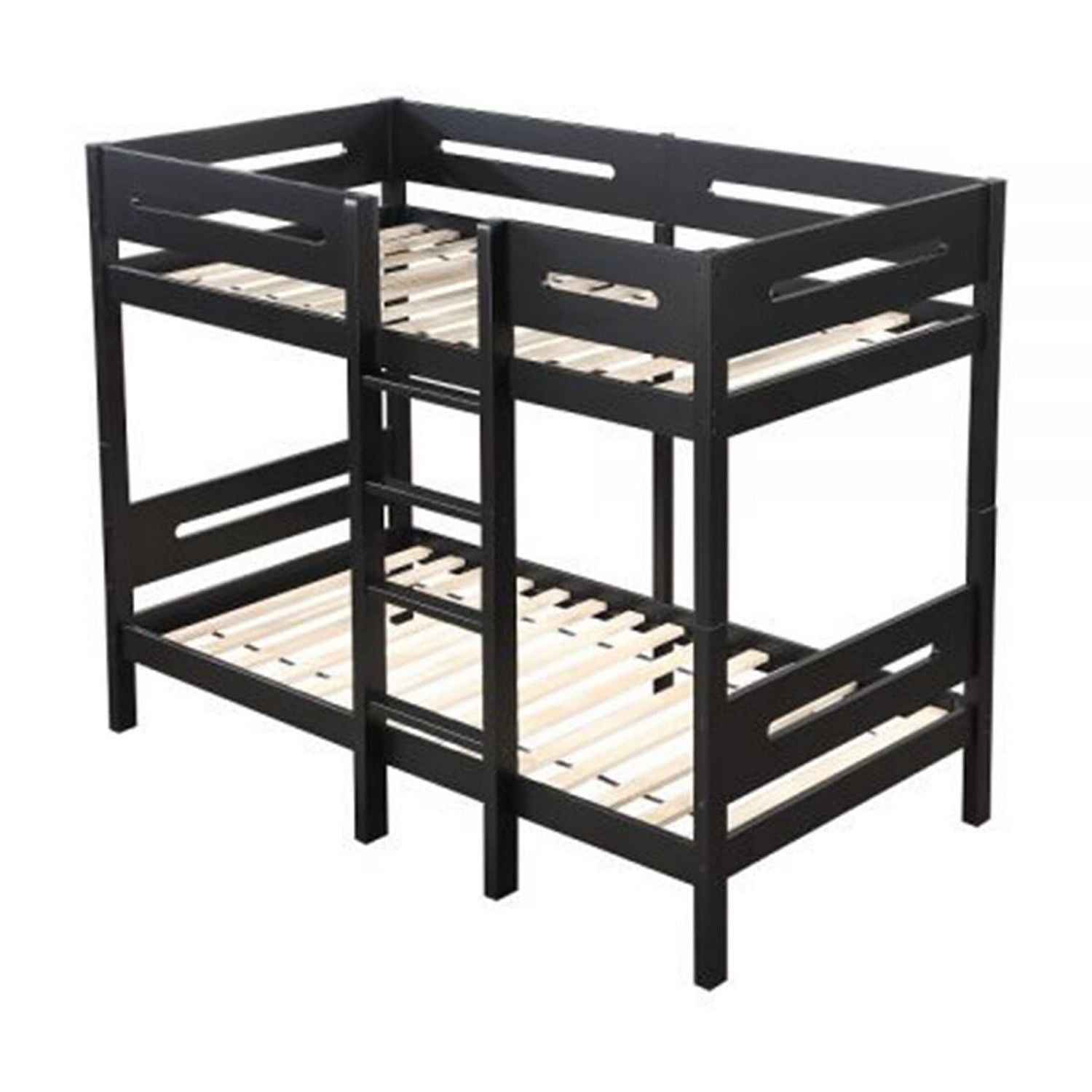 Benjara Asin Twin Bunk Bed with Front Facing Ladder, Solid Pine Wood ...