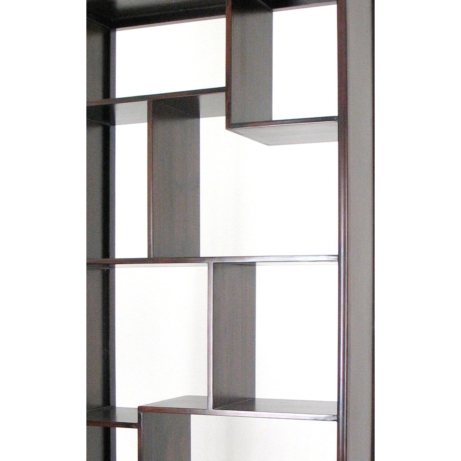 Benjara Asymmetrical Storage Shelf with 10 Display Compartments, Dark ...